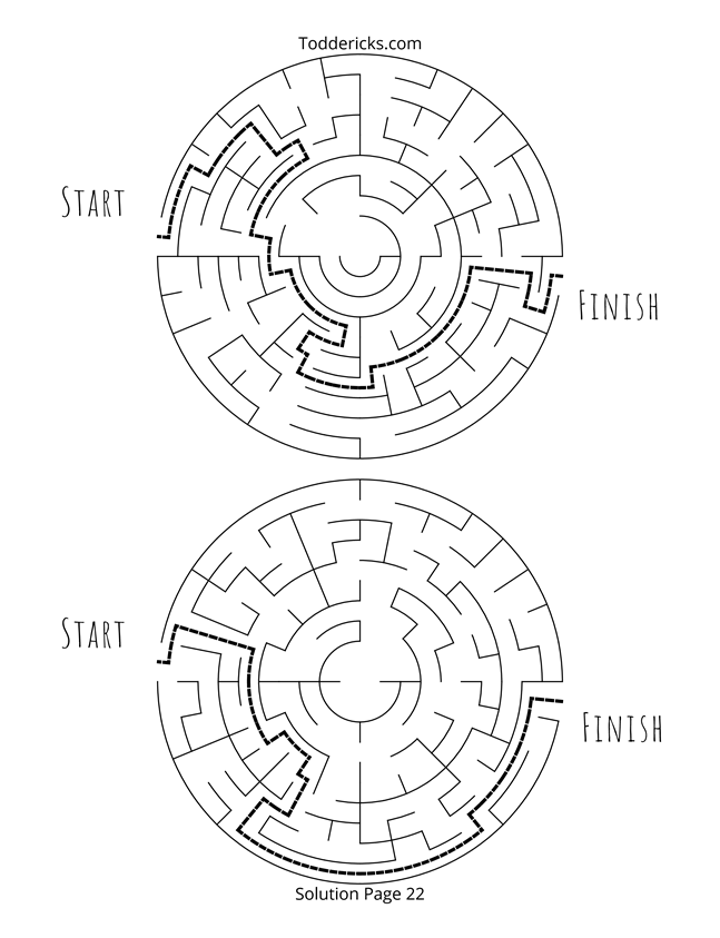 100 Easy Circle Mazes Series 1 in a Downloadable PDF - Todderick's